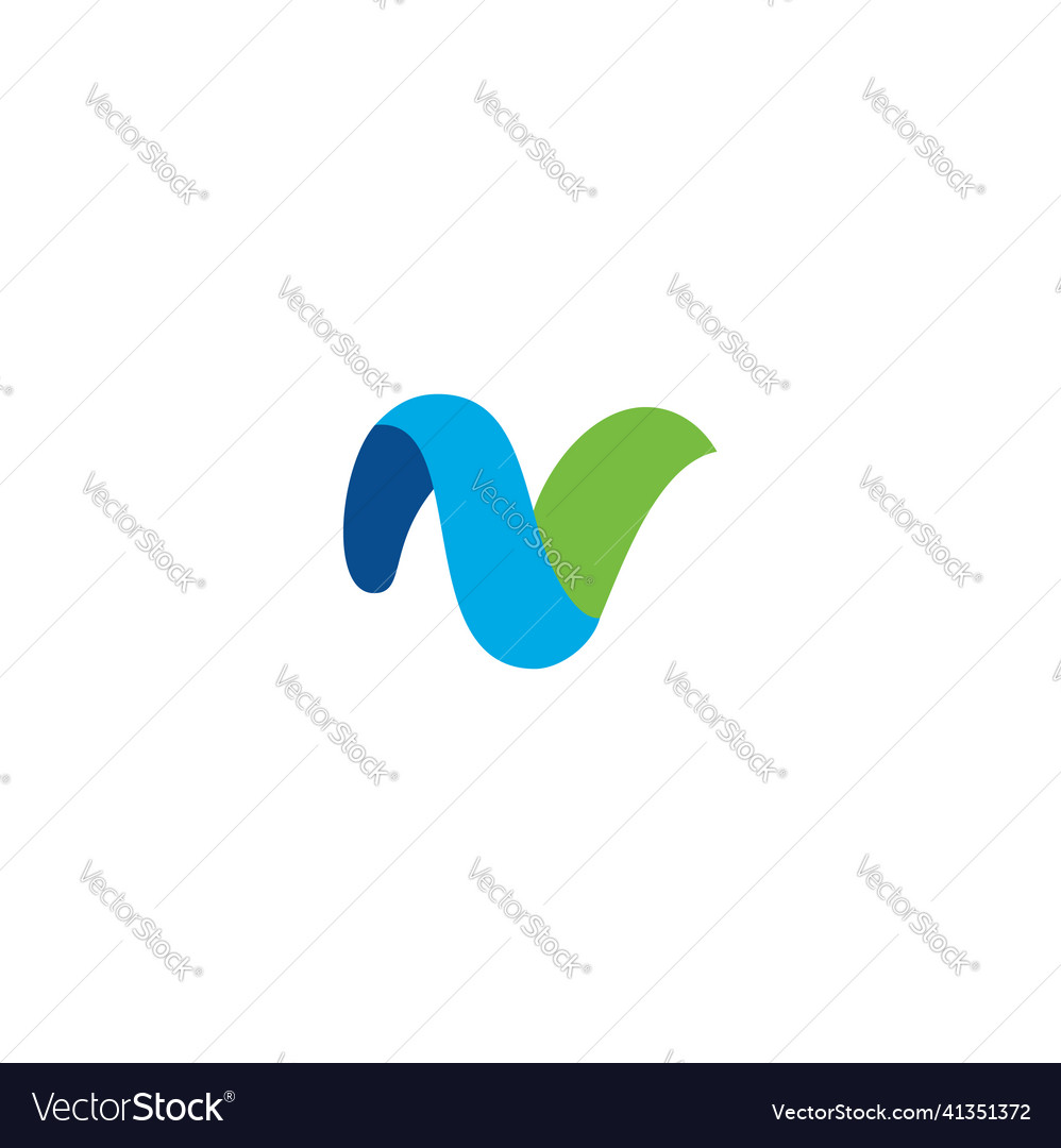 Abstract v initial colored logo Royalty Free Vector Image