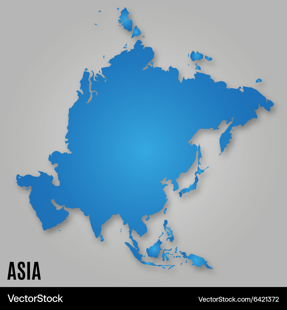 Asia political map card paper Royalty Free Vector Image