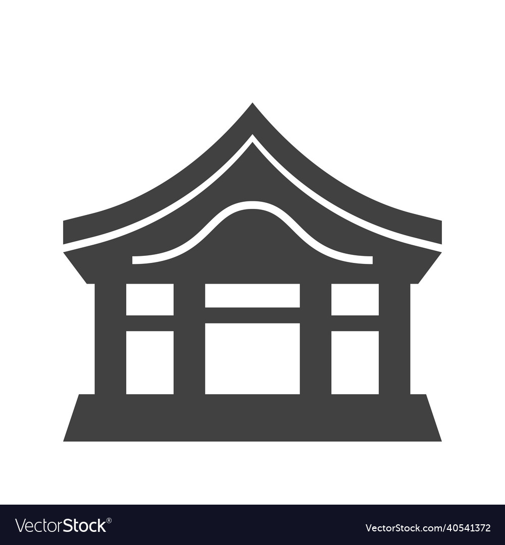 Asian temple icon solid icon Royalty Free Vector Image