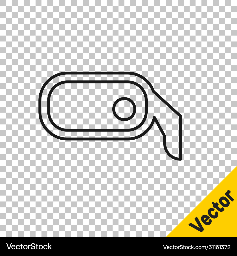 Black line car rearview mirror icon isolated Vector Image