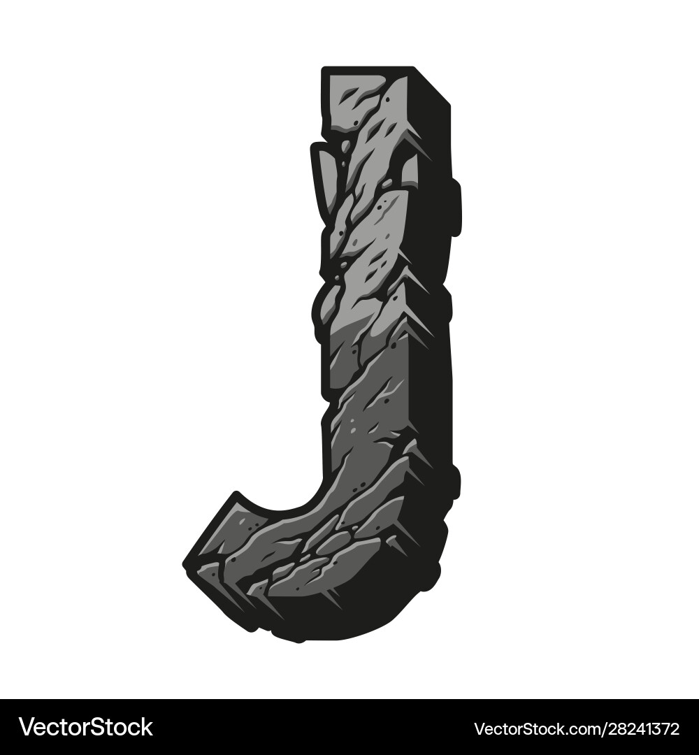 Desert gray letter j vintage concept Royalty Free Vector