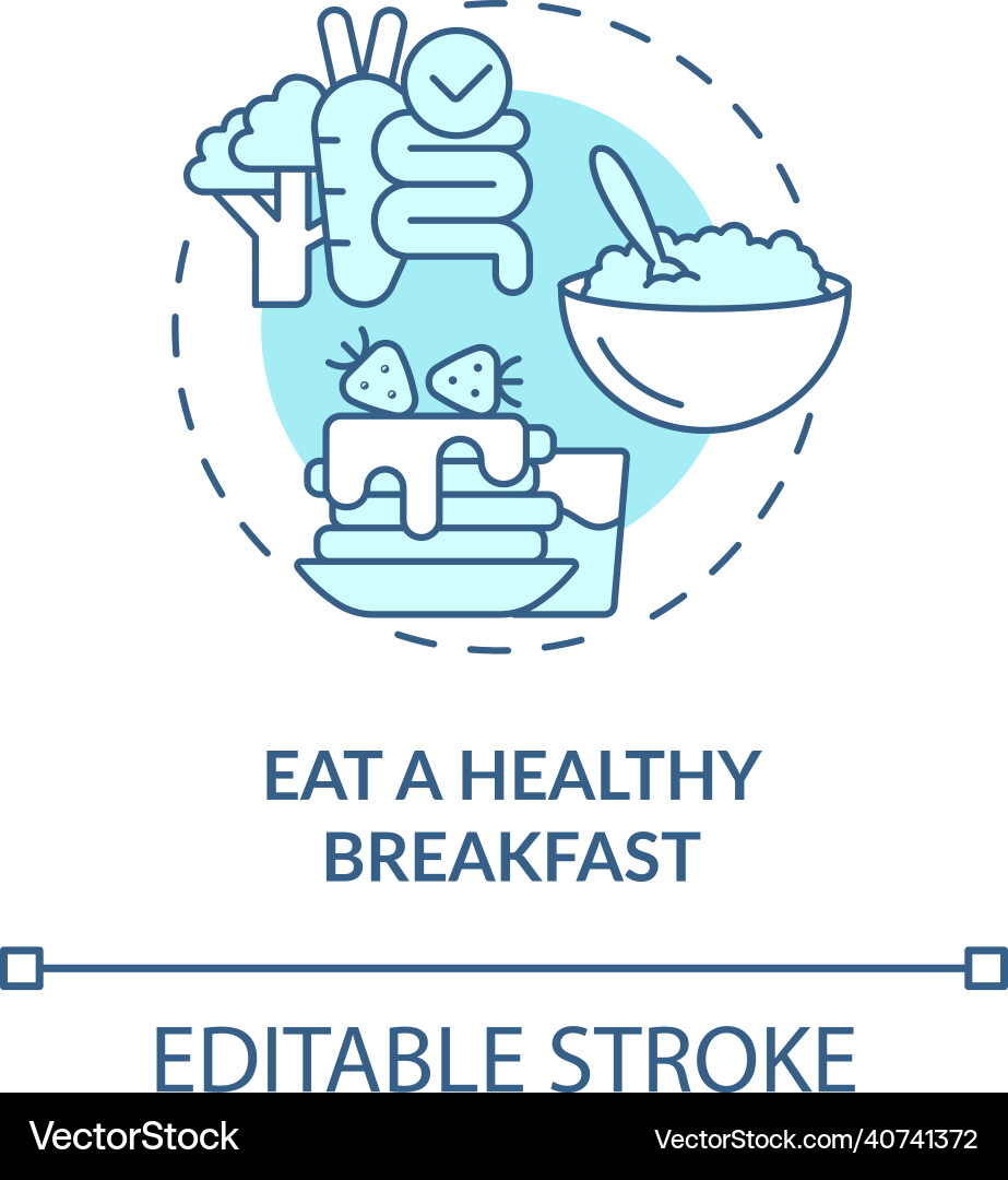 Eat healthy breakfast turquoise concept icon Vector Image