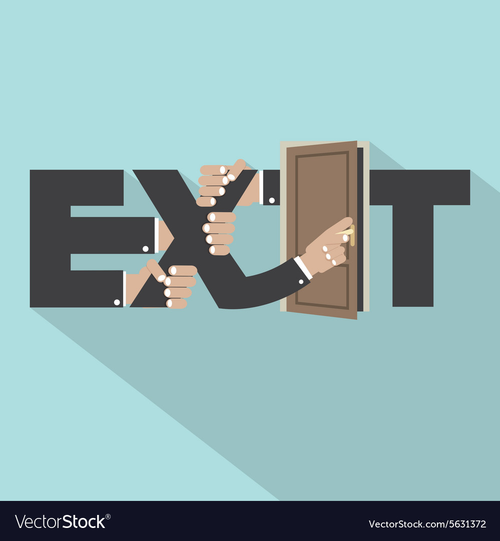 Exit typography design Royalty Free Vector Image