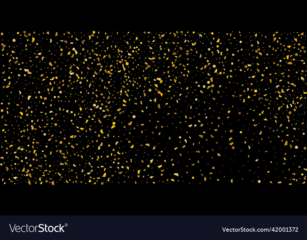 Golden glitter confetti on a black background Vector Image