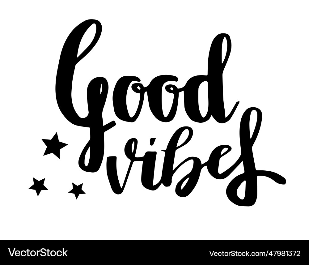 Good vibes letter calligraphy for poster Vector Image