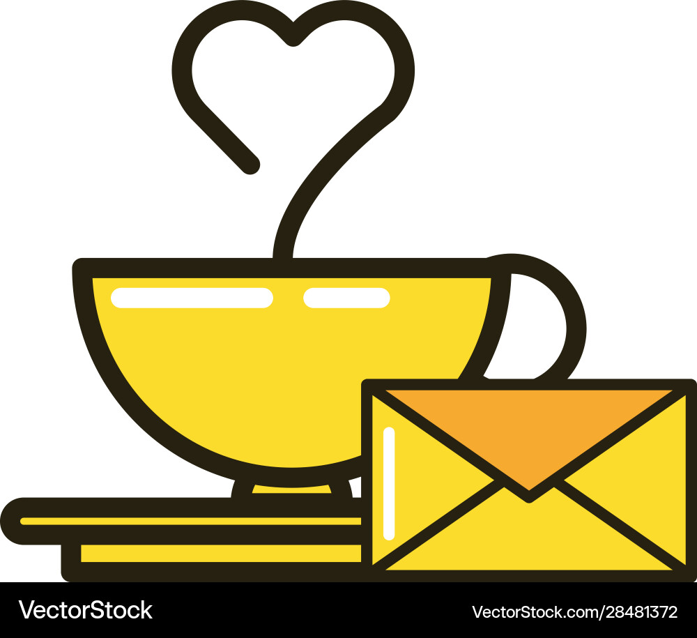 Happy valentines day coffee cup with heart Vector Image