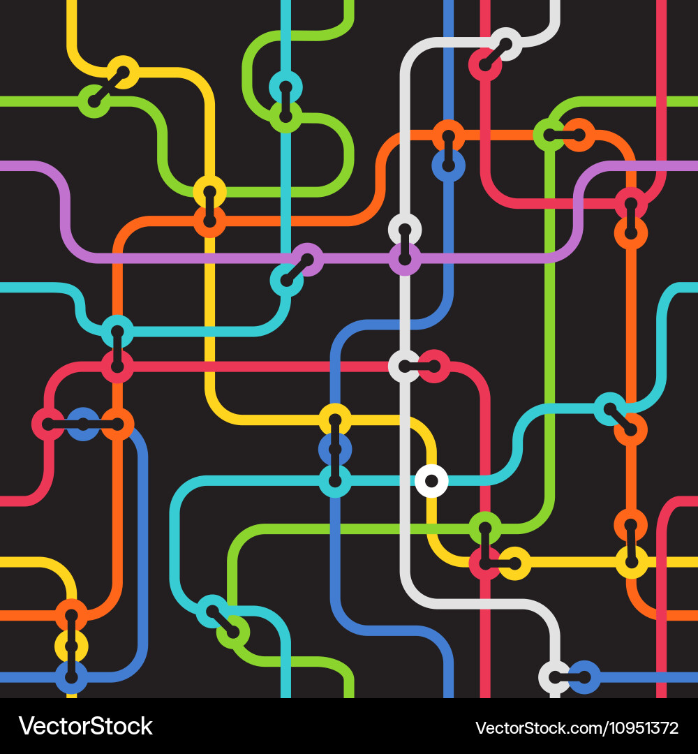 Seamless background of abstract metro scheme Vector Image