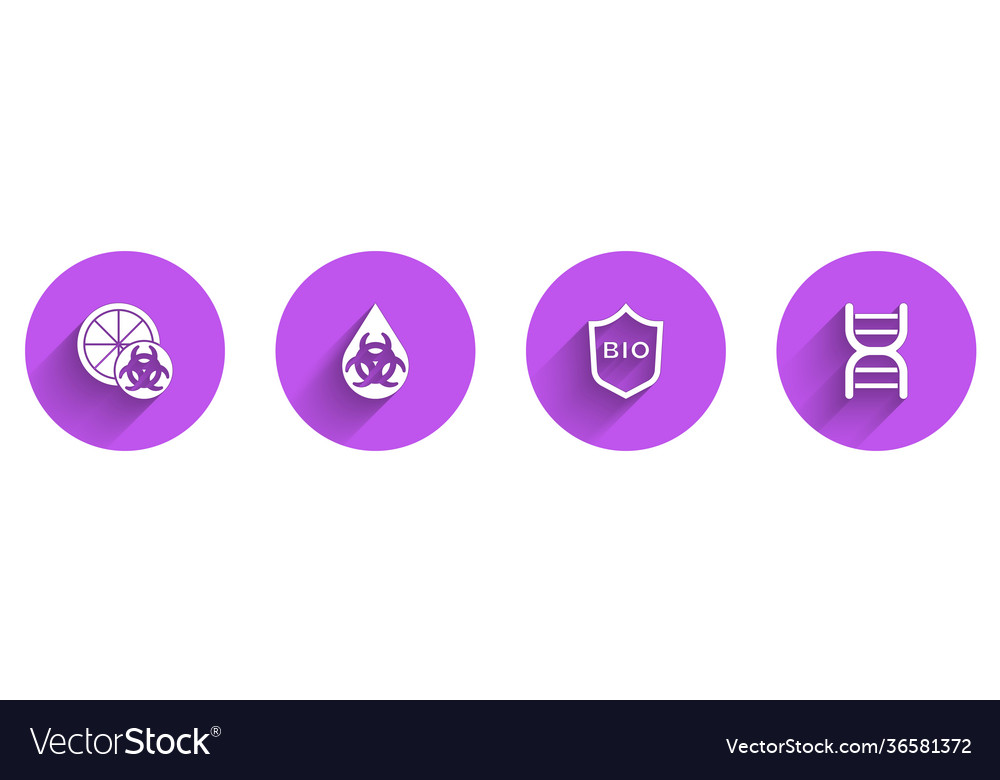 Set genetically modified orange gmo shield Vector Image
