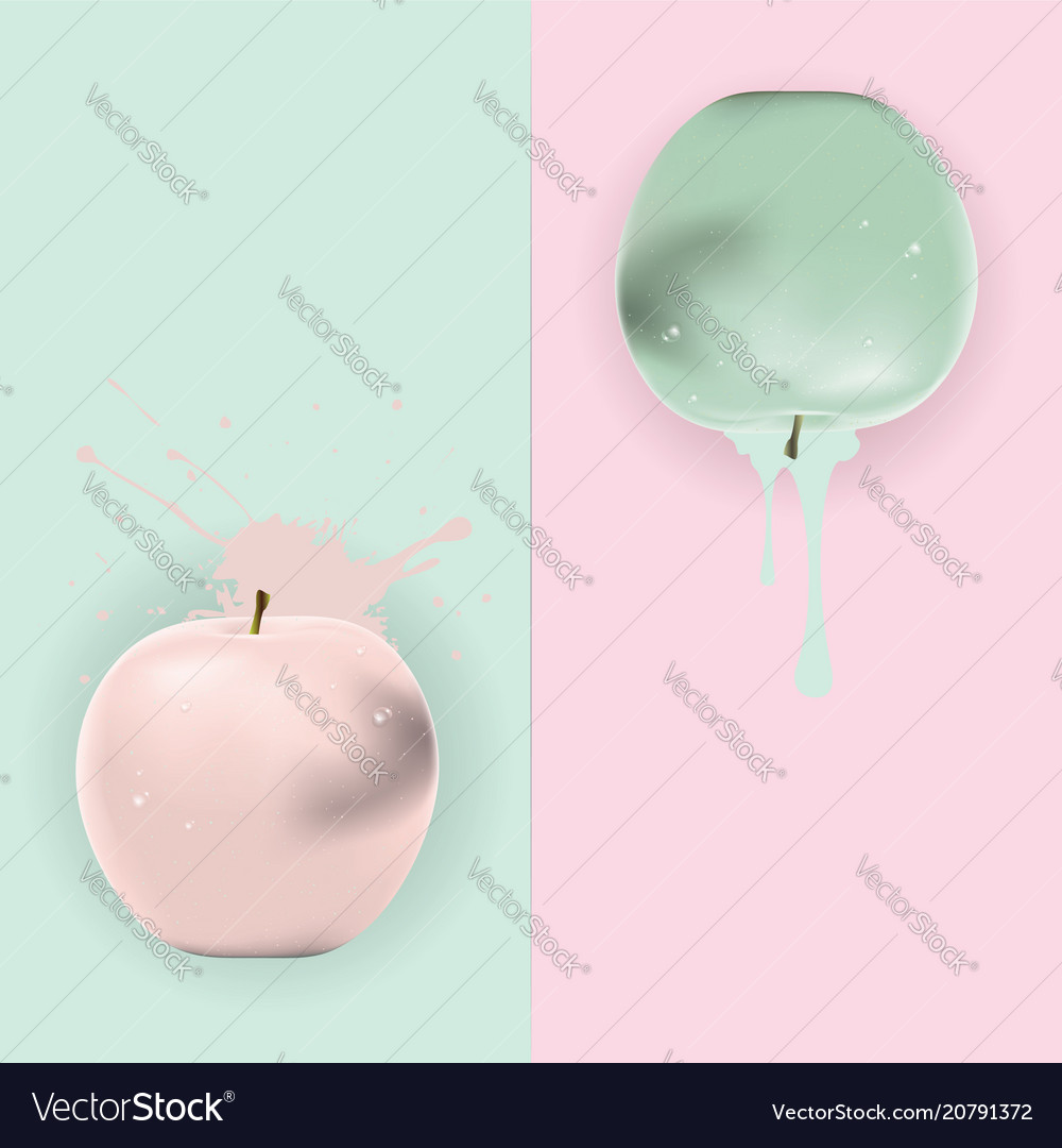 Two colored background with apple Royalty Free Vector Image