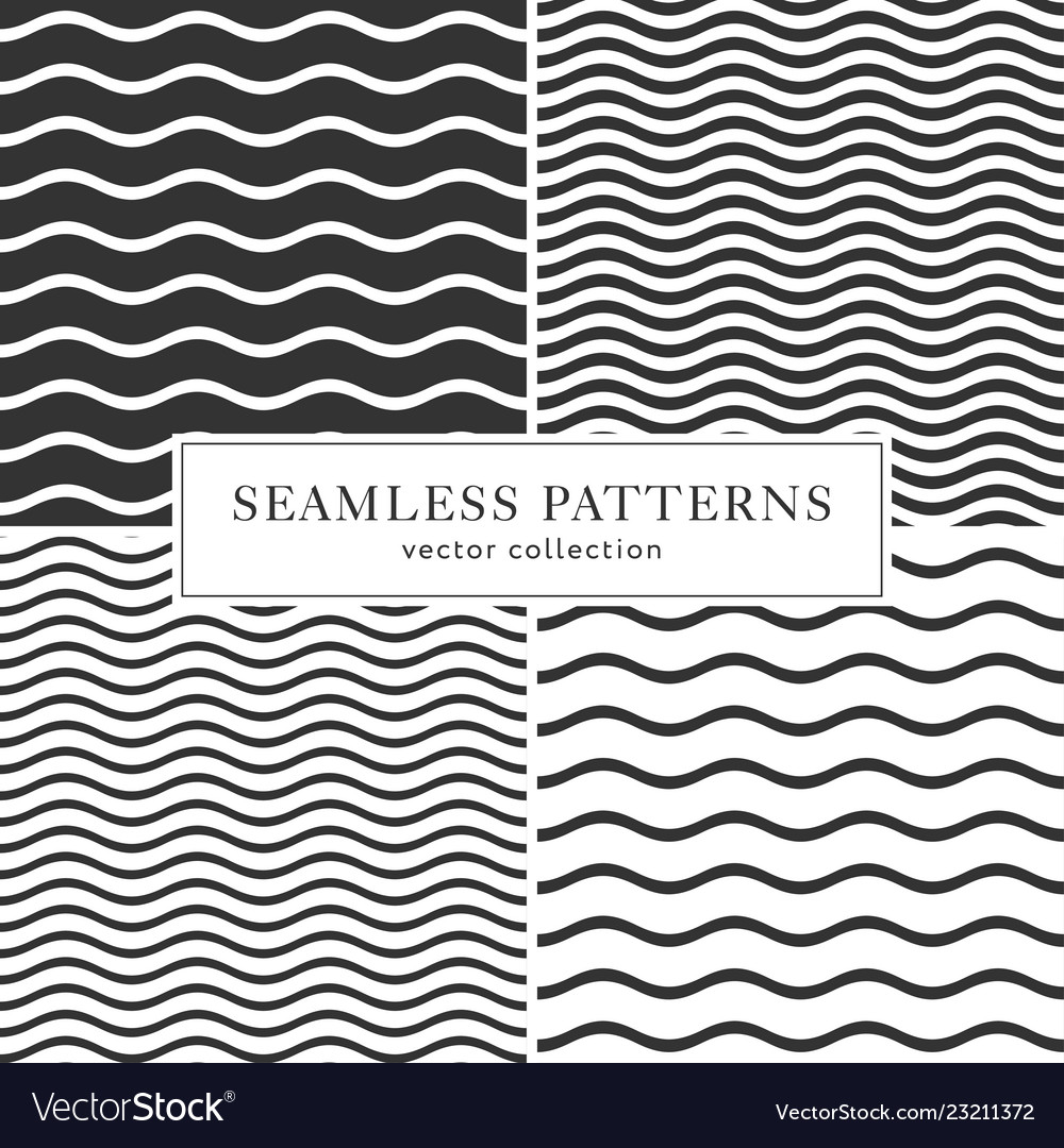 Waves geometric seamless patterns Royalty Free Vector Image