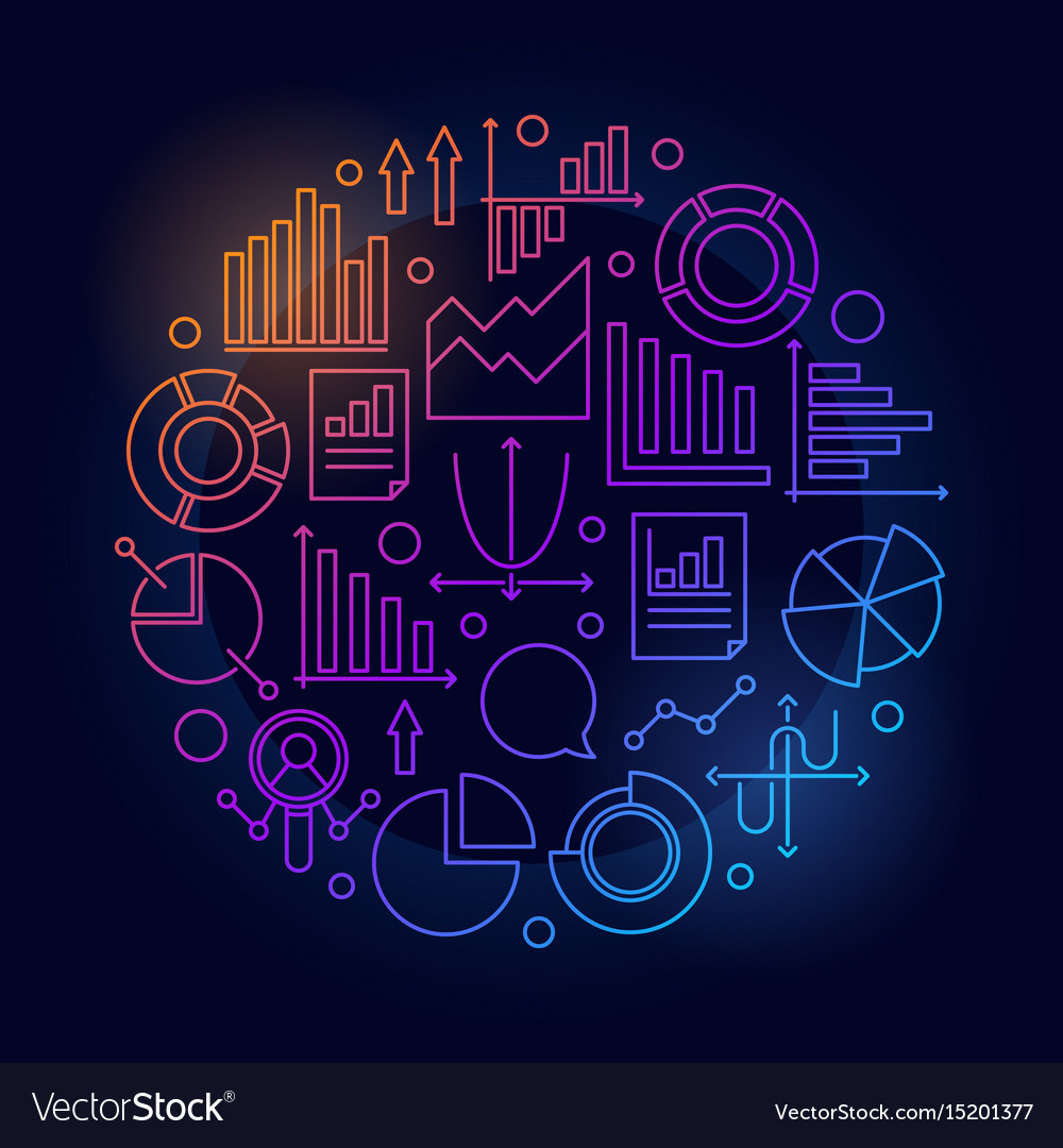 Analytics colorful round Royalty Free Vector Image Analytics colorful round Royalty Free Vector Image