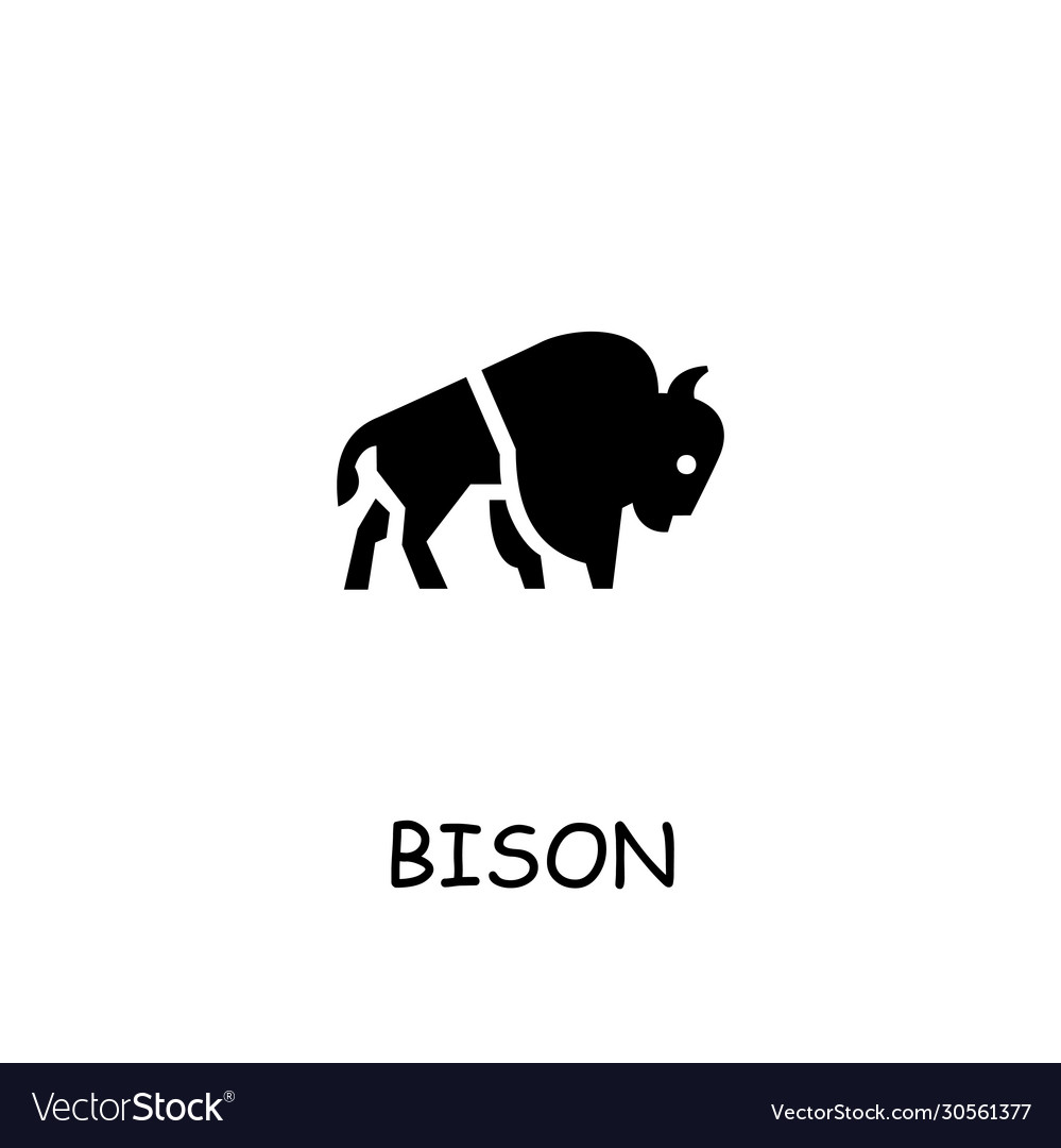 Bison flat icon Royalty Free Vector Image - VectorStock
