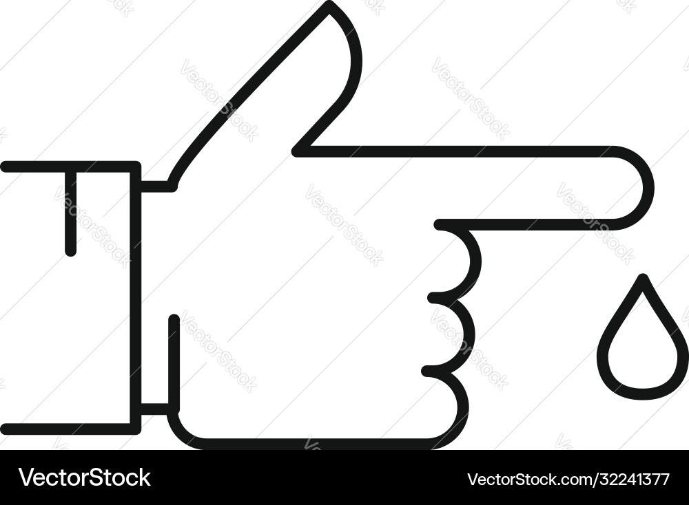 Blood finger hand icon outline style Royalty Free Vector