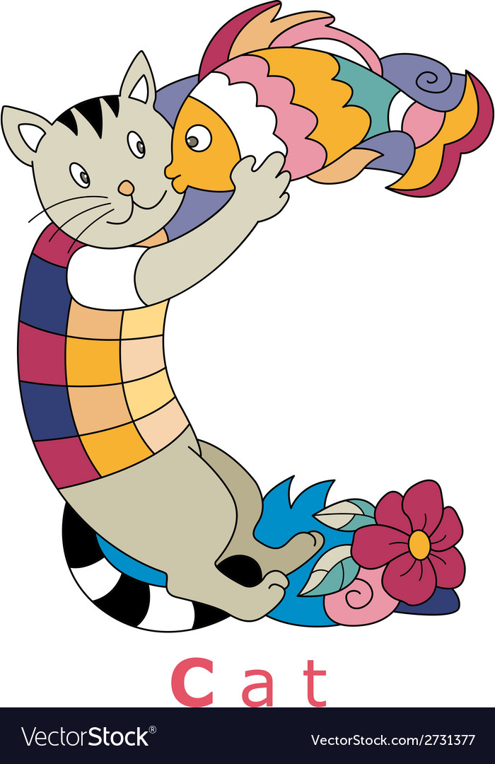 C cat Royalty Free Vector Image - VectorStock