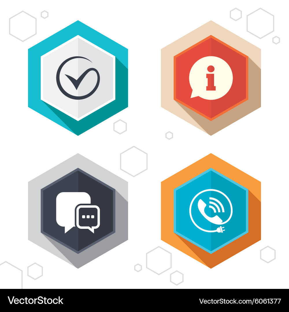 Check or tick phone call and information sign Vector Image