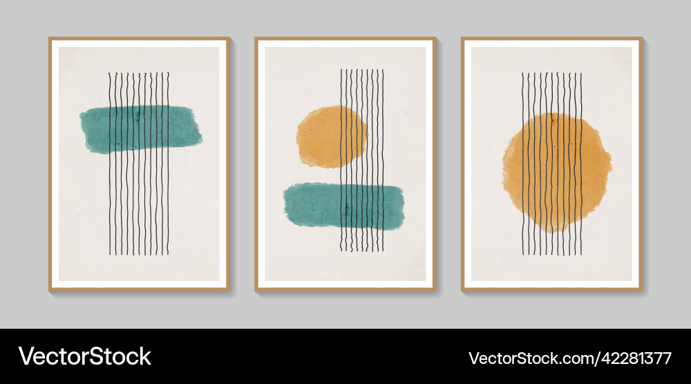 Collection of abstract wall art boho color Vector Image