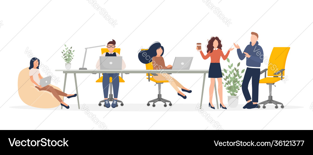 Coworking space business people Royalty Free Vector Image