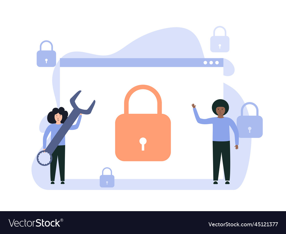 Data protection concept network security Vector Image