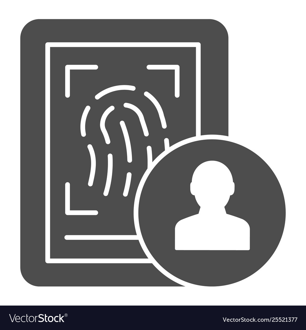 Fingerprint solid icon identity Royalty Free Vector Image