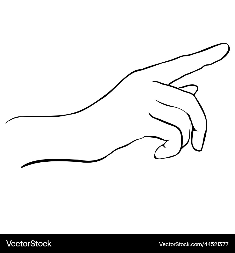 Hand gesture of finger pointing Royalty Free Vector Image