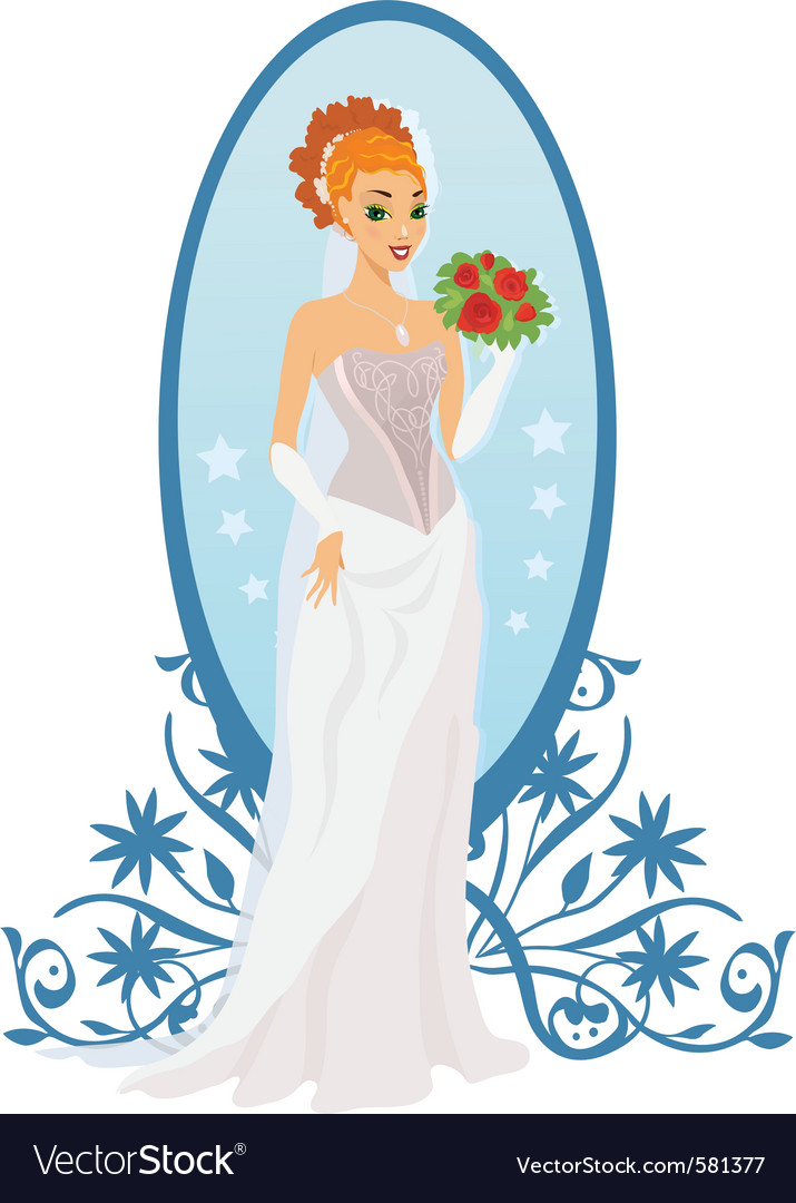 Happy bride Royalty Free Vector Image - VectorStock