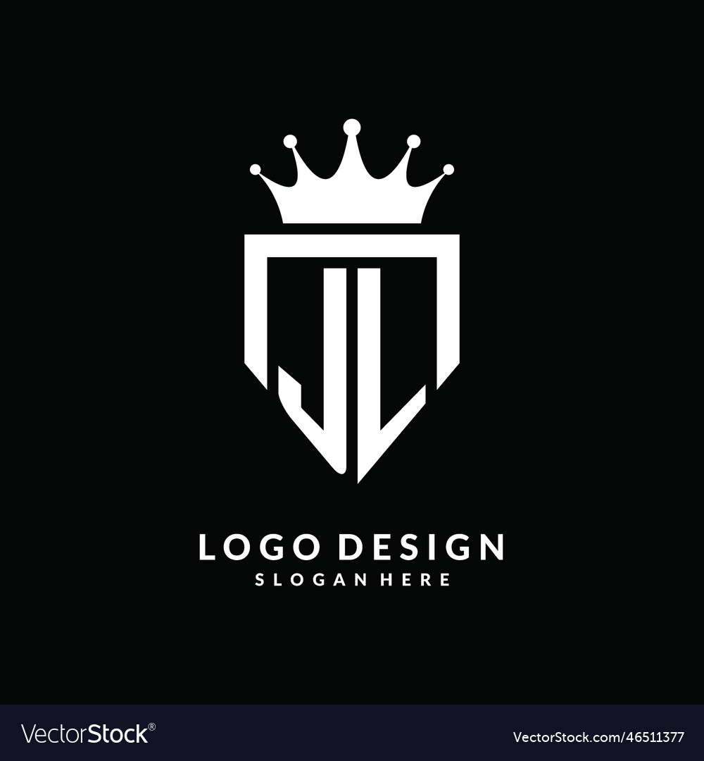Letter Jl Logo Monogram Emblem Style With Crown Vector Image