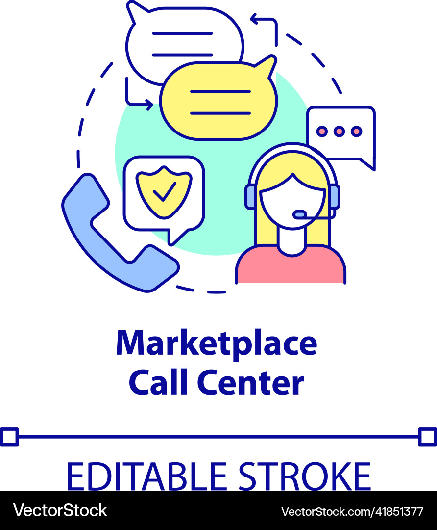 Marketplace call center concept icon Royalty Free Vector