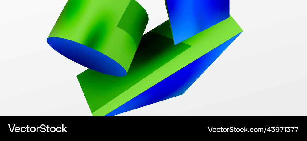 Metallic 3d shape geometric background Royalty Free Vector