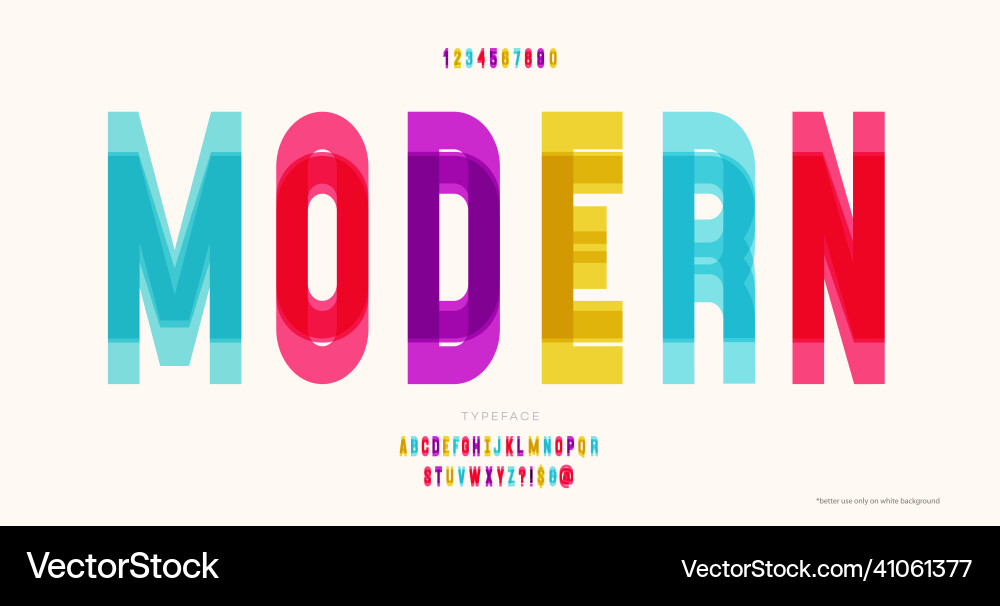 Modern font color style trendy typography Vector Image