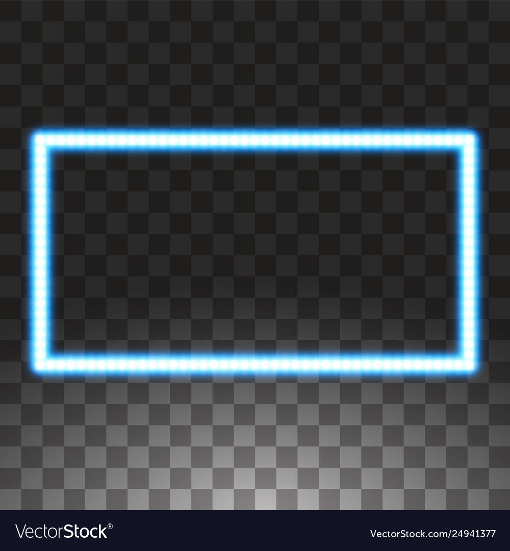 Shining blue led rectangle frames neon Royalty Free Vector