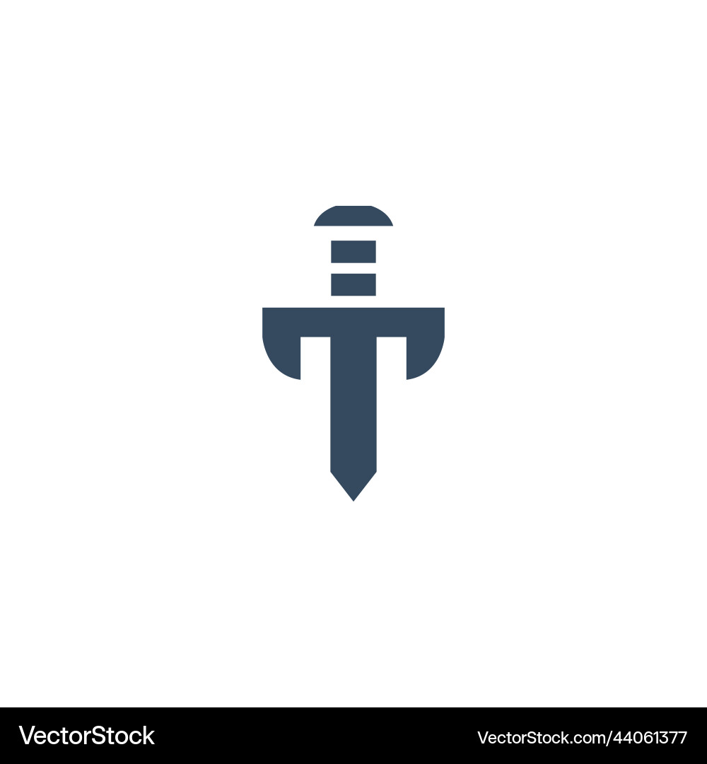 T sword logo symbol letter icon Royalty Free Vector Image
