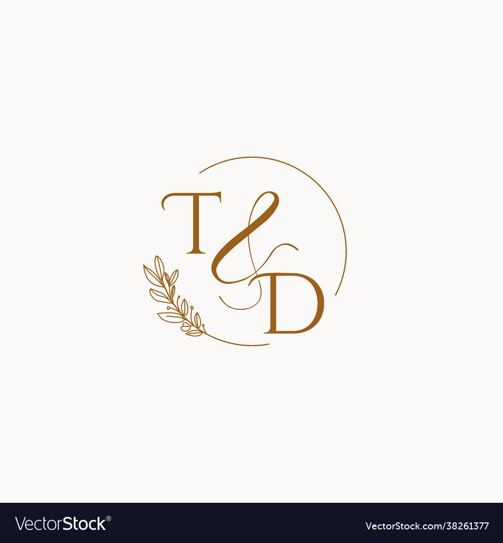 Td initial wedding monogram logo Royalty Free Vector Image