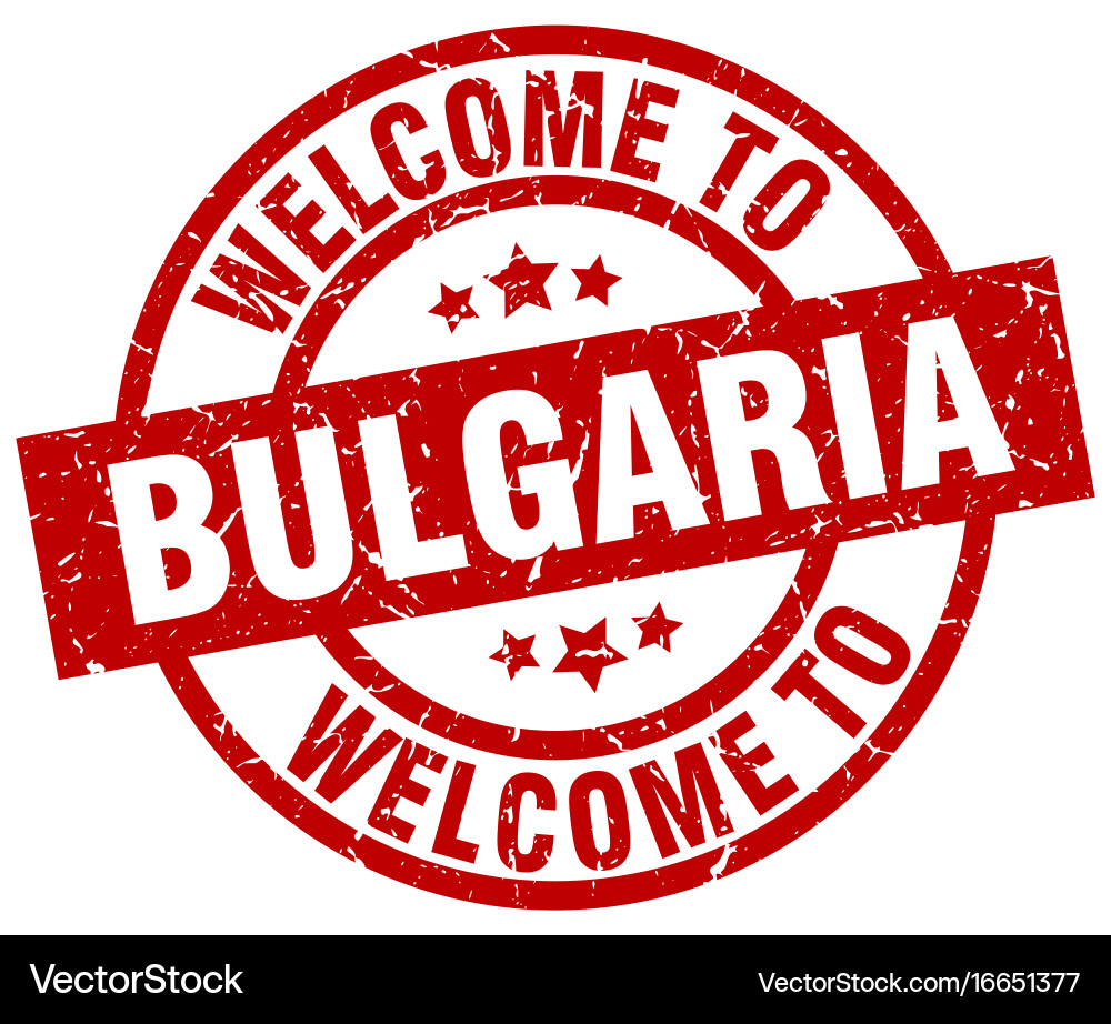Welcome to bulgaria red stamp Royalty Free Vector Image