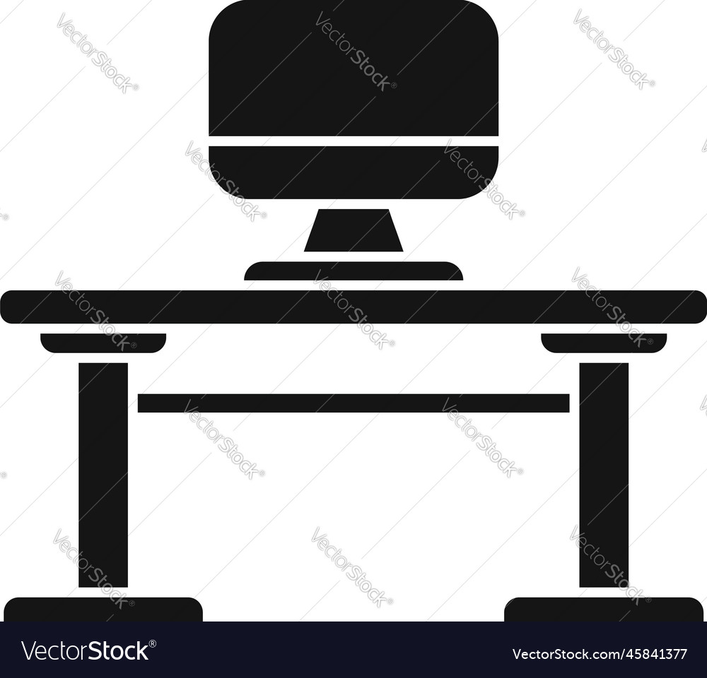 Work computer icon simple office sit Royalty Free Vector