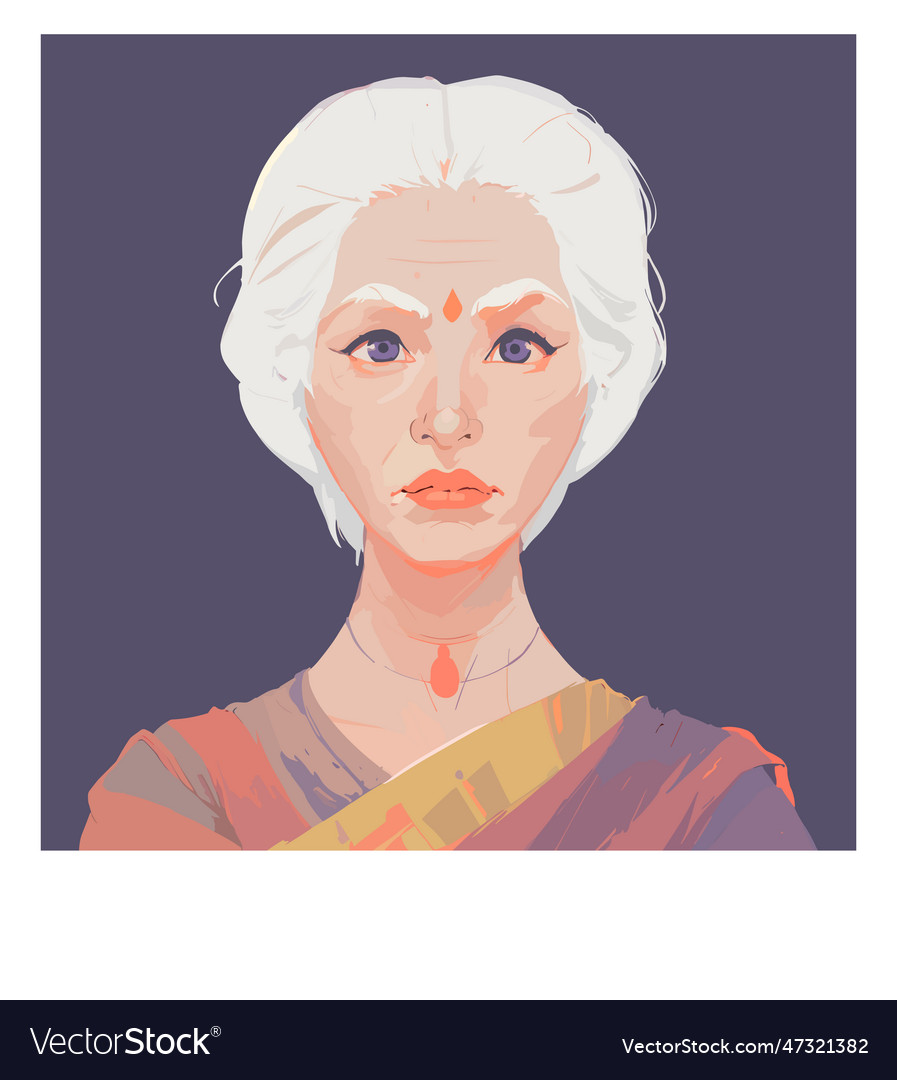 Avatar Of Indian Woman In Sari Royalty Free Vector Image