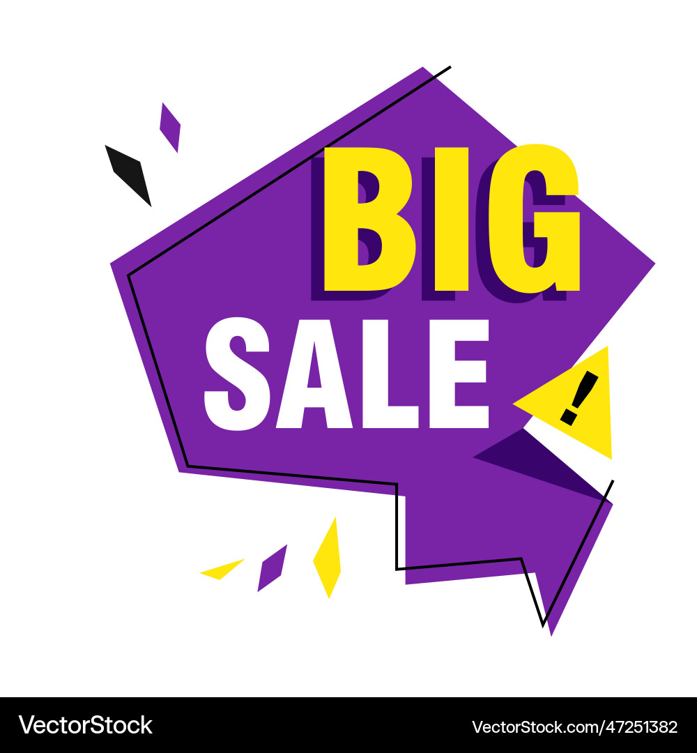 Big sale sign on white background Royalty Free Vector Image