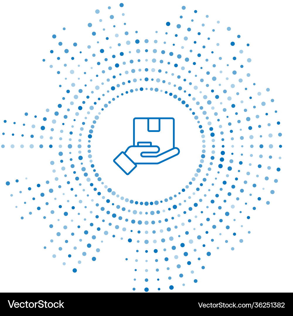 Blue line delivery insurance icon isolated Vector Image