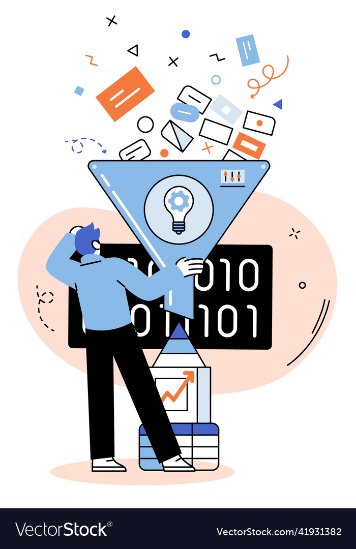 Business intelligence data analysis obtaining Vector Image