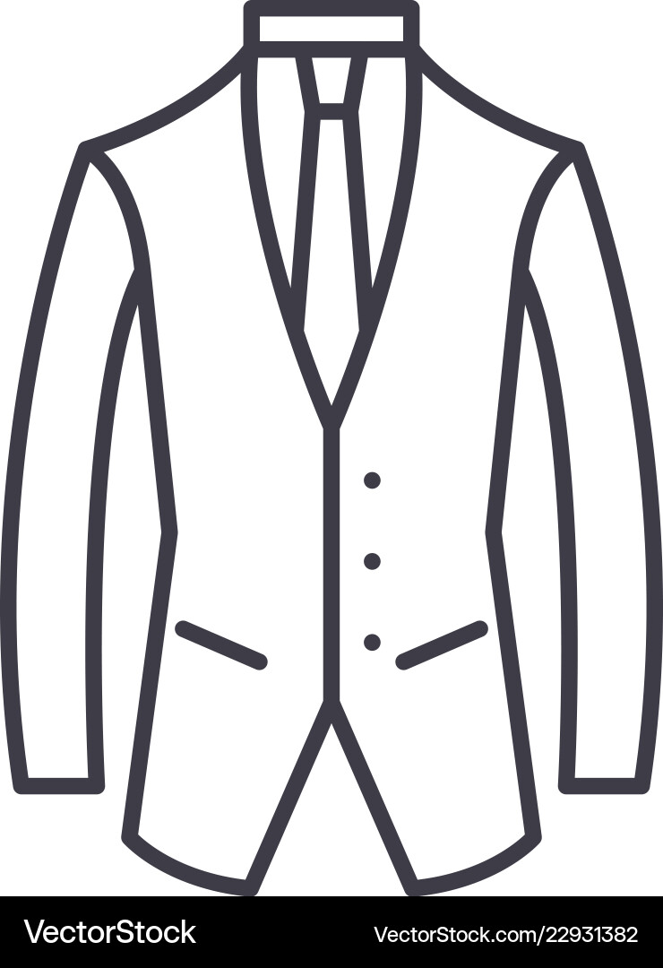 Business suit line icon concept suit Royalty Free Vector