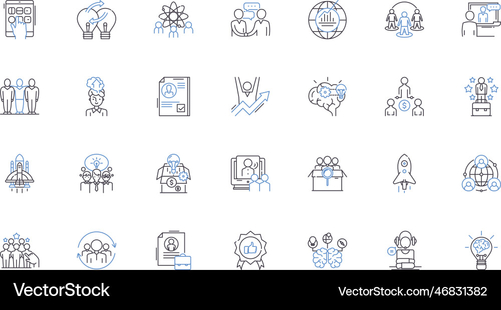 Creative venture line icons collection innovation Vector Image