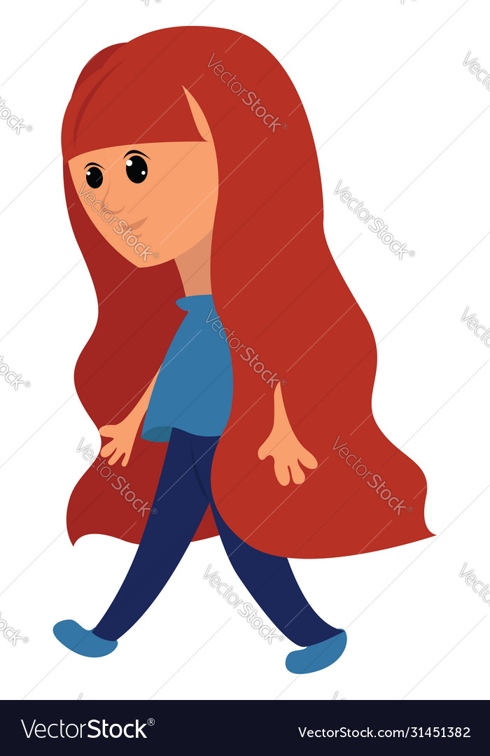 Girl With Red Hair On White Background Royalty Free Vector