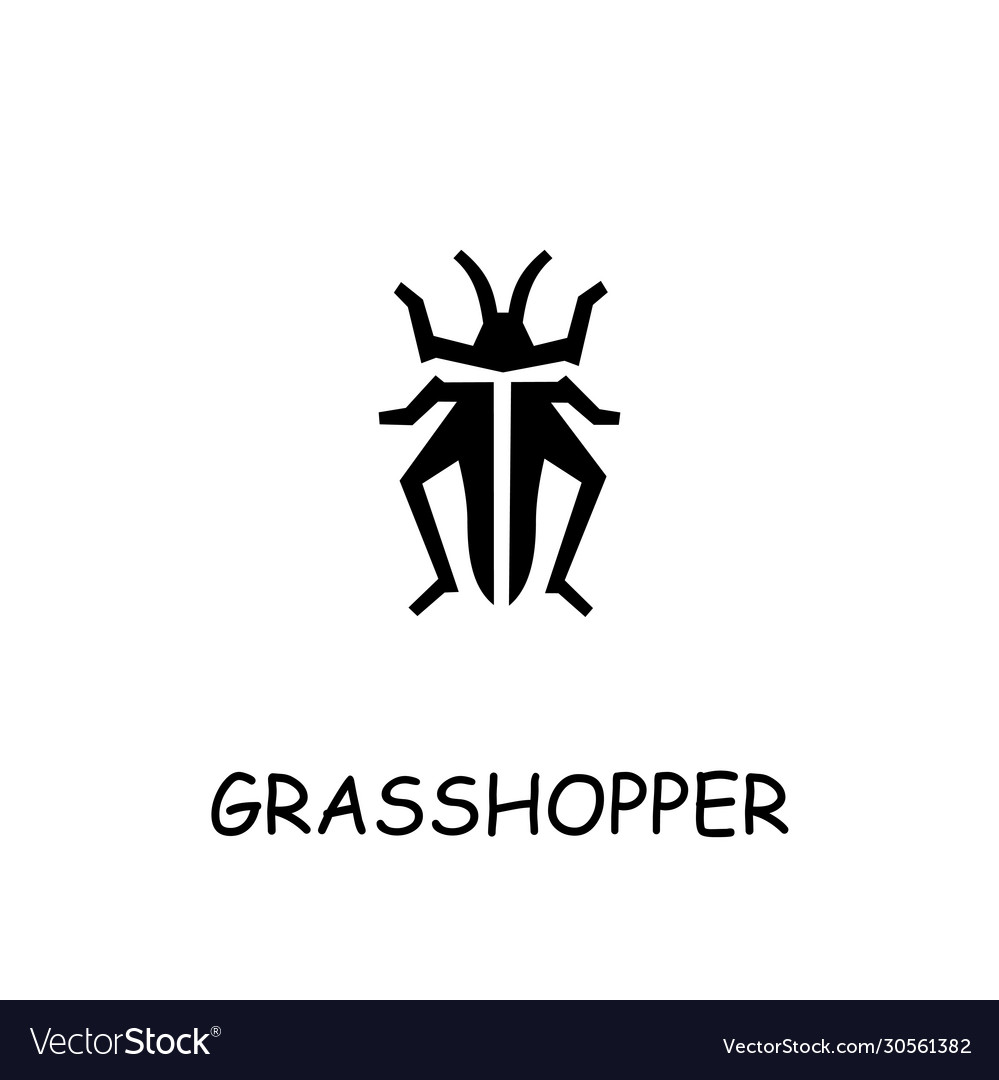 Grasshopper flat icon Royalty Free Vector Image