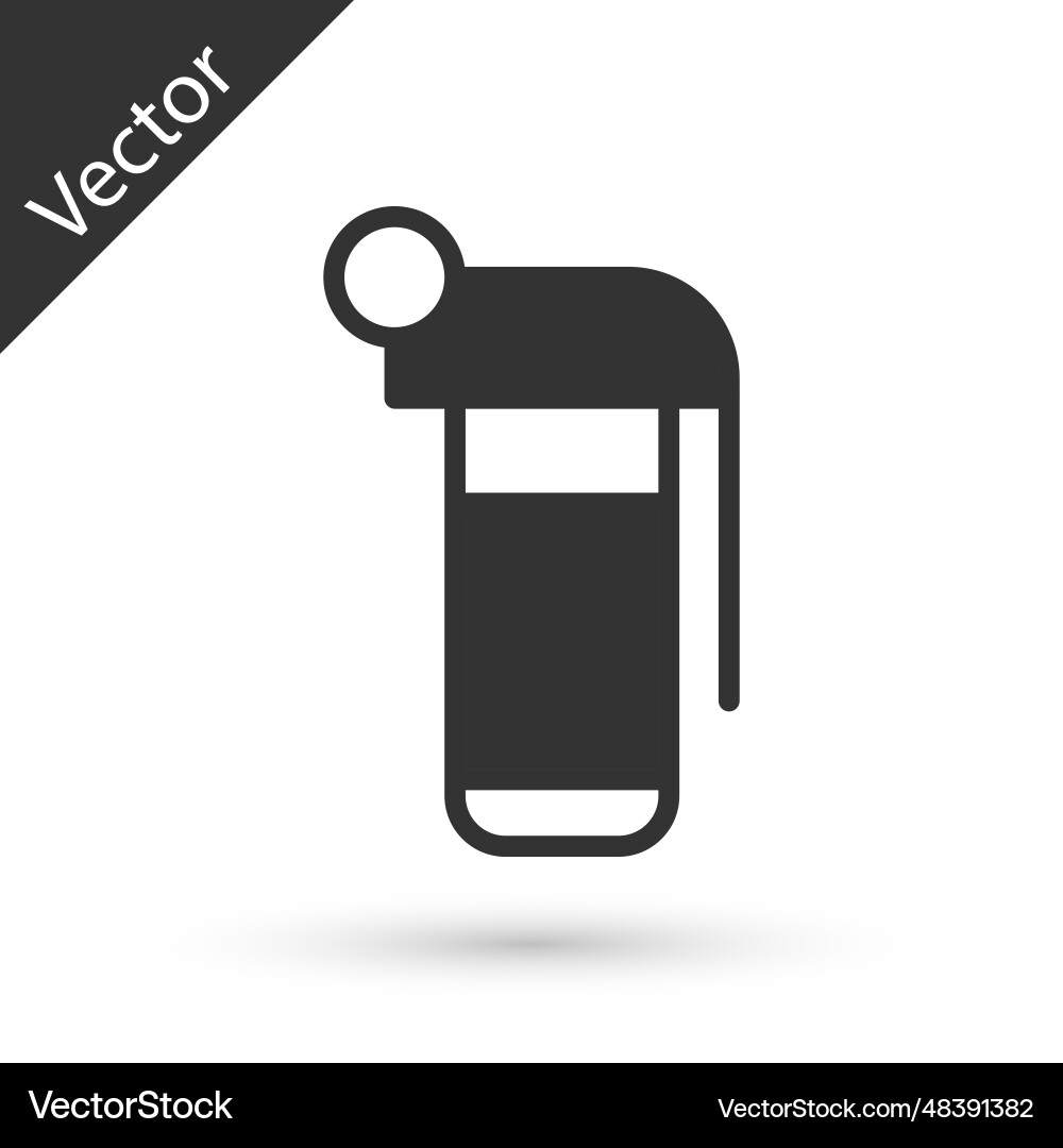 Grey hand grenade icon isolated on white Vector Image