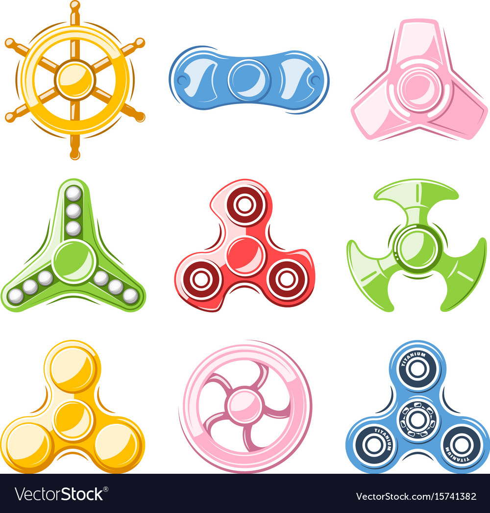 Hand spinner elements Royalty Free Vector Image