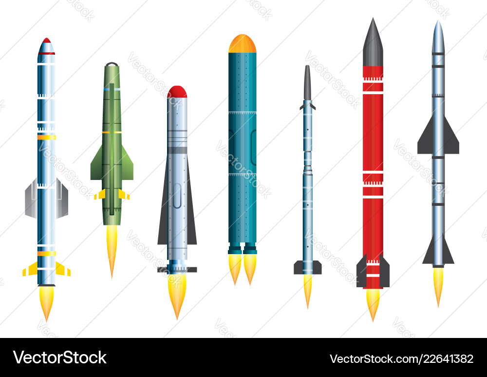 Military missile rocket isolated on white Vector Image