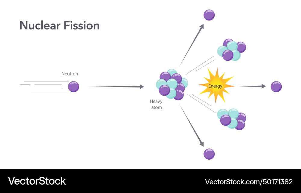 Nuclear fission v fusion Royalty Free Vector Image