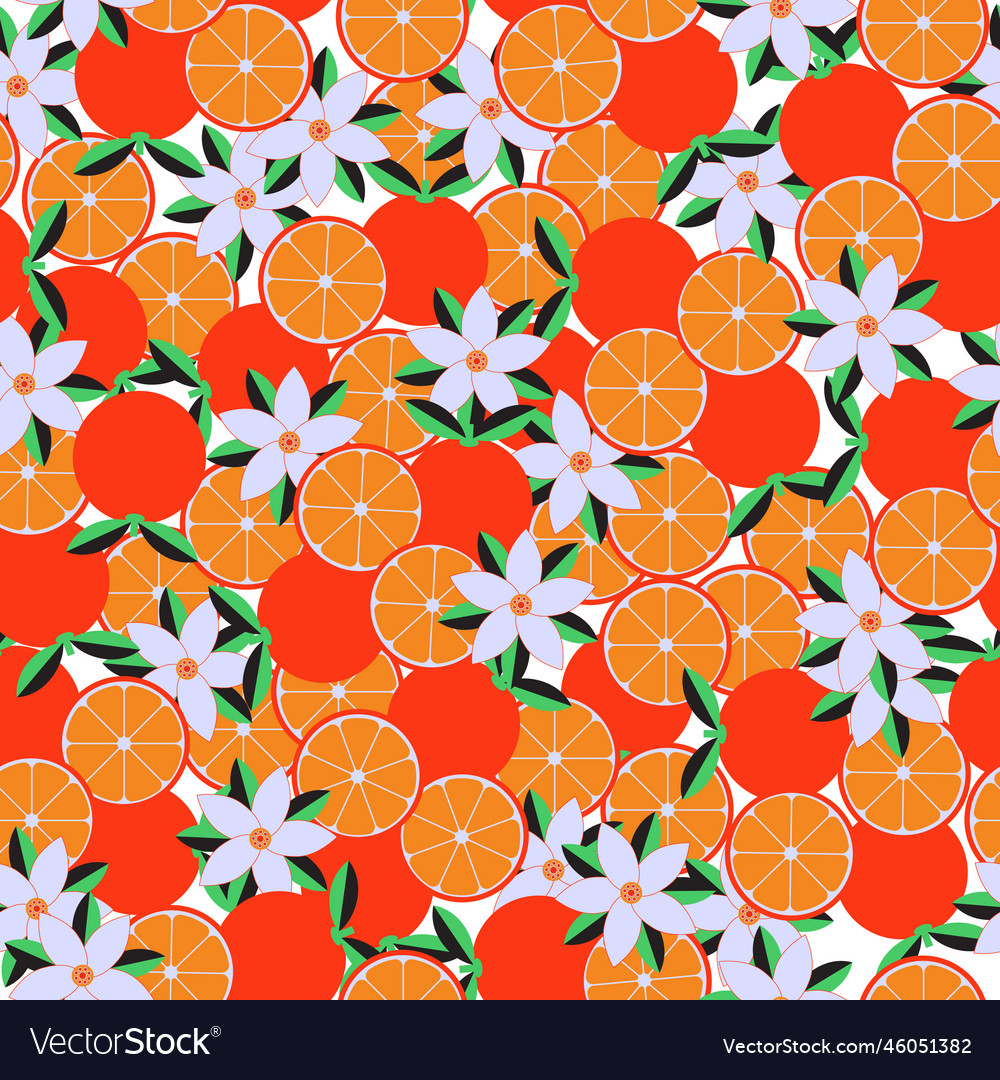 Pattern with oranges Royalty Free Vector Image