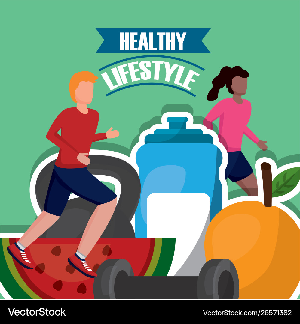 People healthy lifestyle design Royalty Free Vector Image