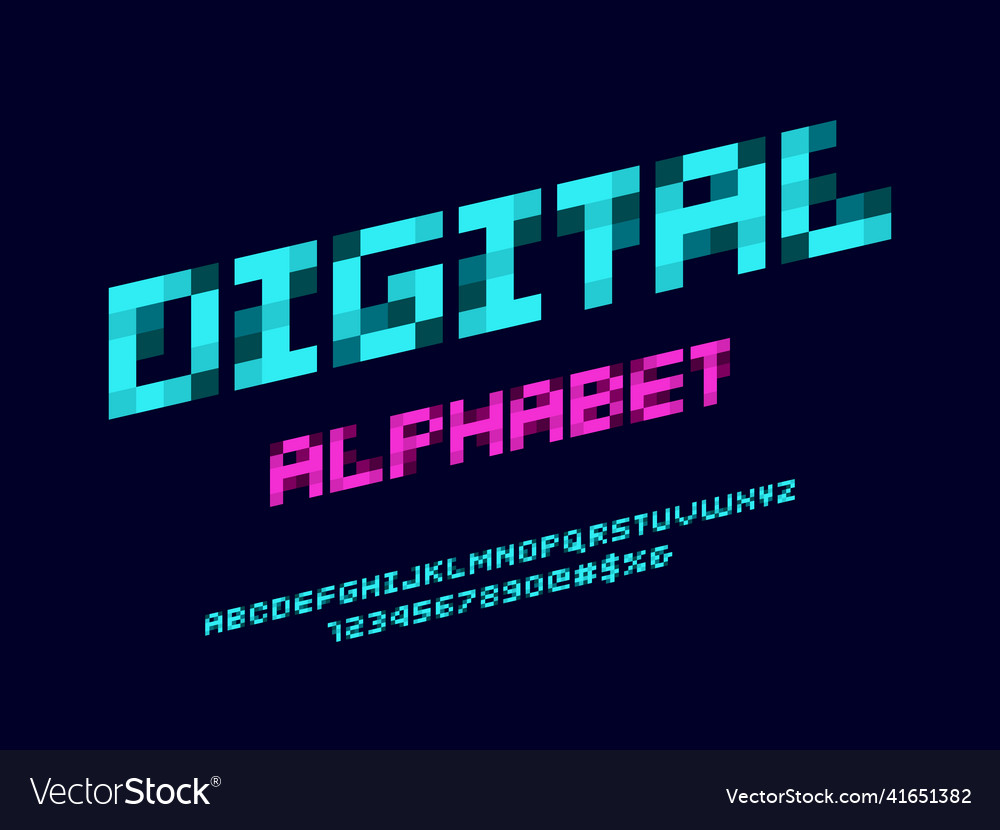 Pixel font Royalty Free Vector Image - VectorStock
