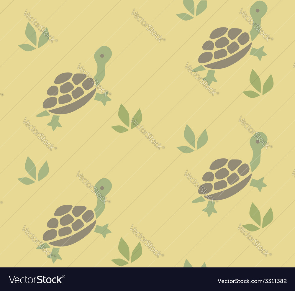 Seamless pattern with funny turtles Royalty Free Vector